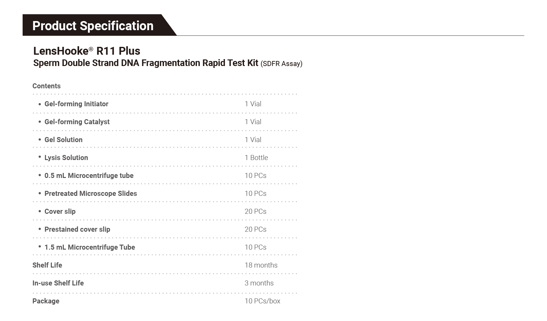 LensHooke R11 Plus Sperm Double Strand DNA Fragmentation Rapid Test Kit ...